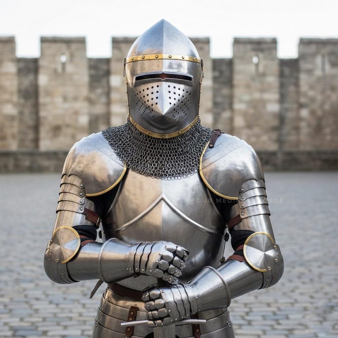 Full Steel Medieval Knight Armor Set | Wearable LARP Cosplay ...