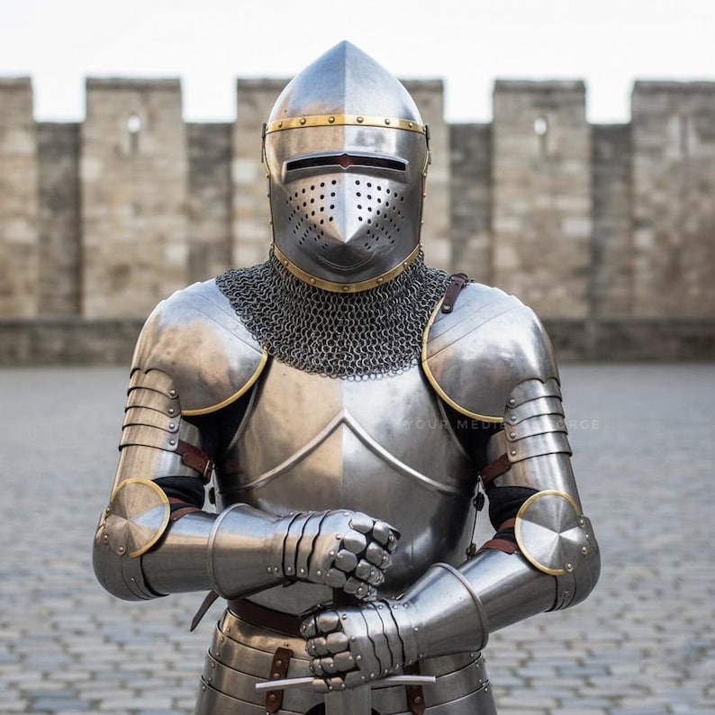 Full Steel Medieval Knight Armor Set | Wearable LARP Cosplay ...