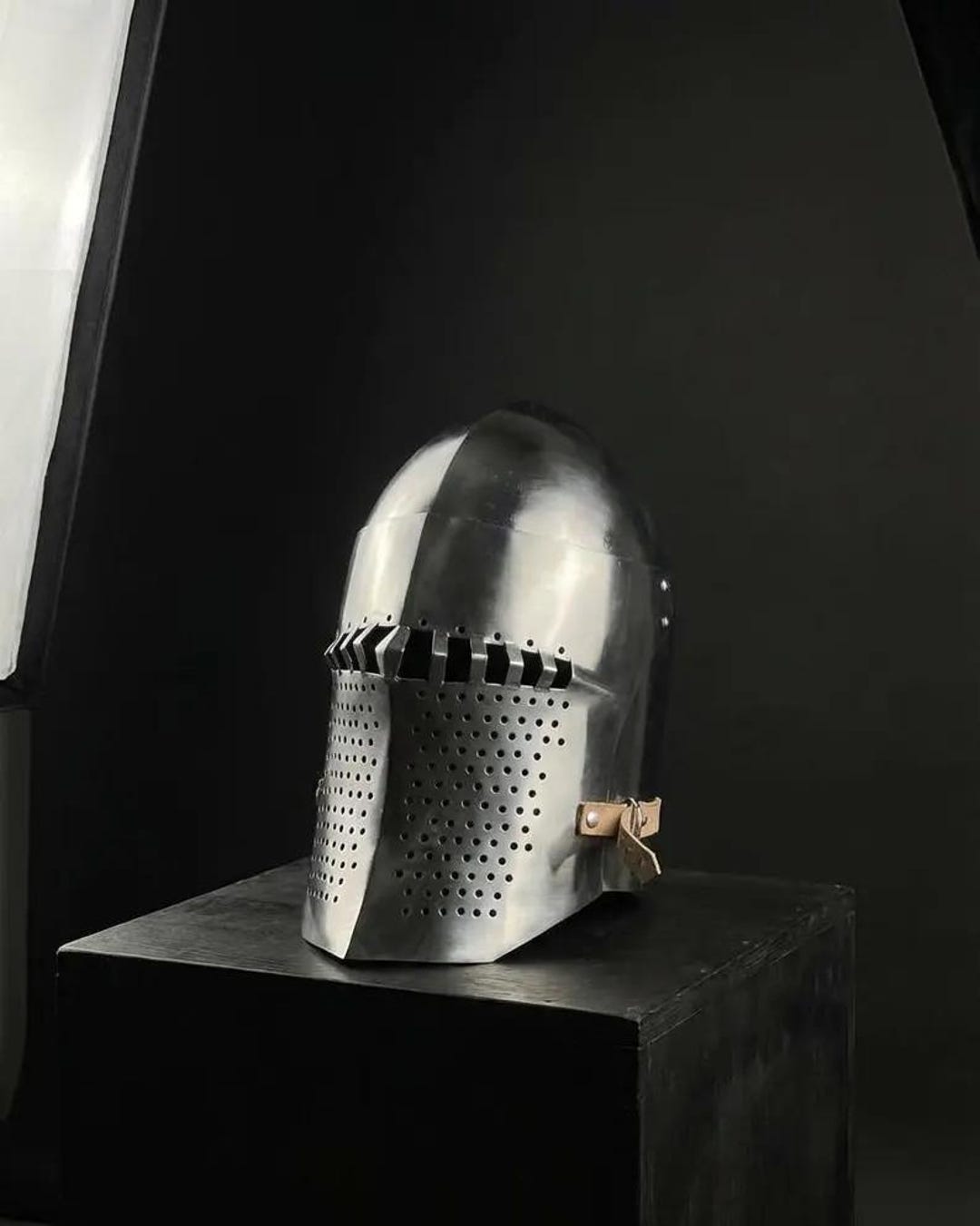Handmade Medieval Steel Knight Helmet | Full Face Crusader Armor ...
