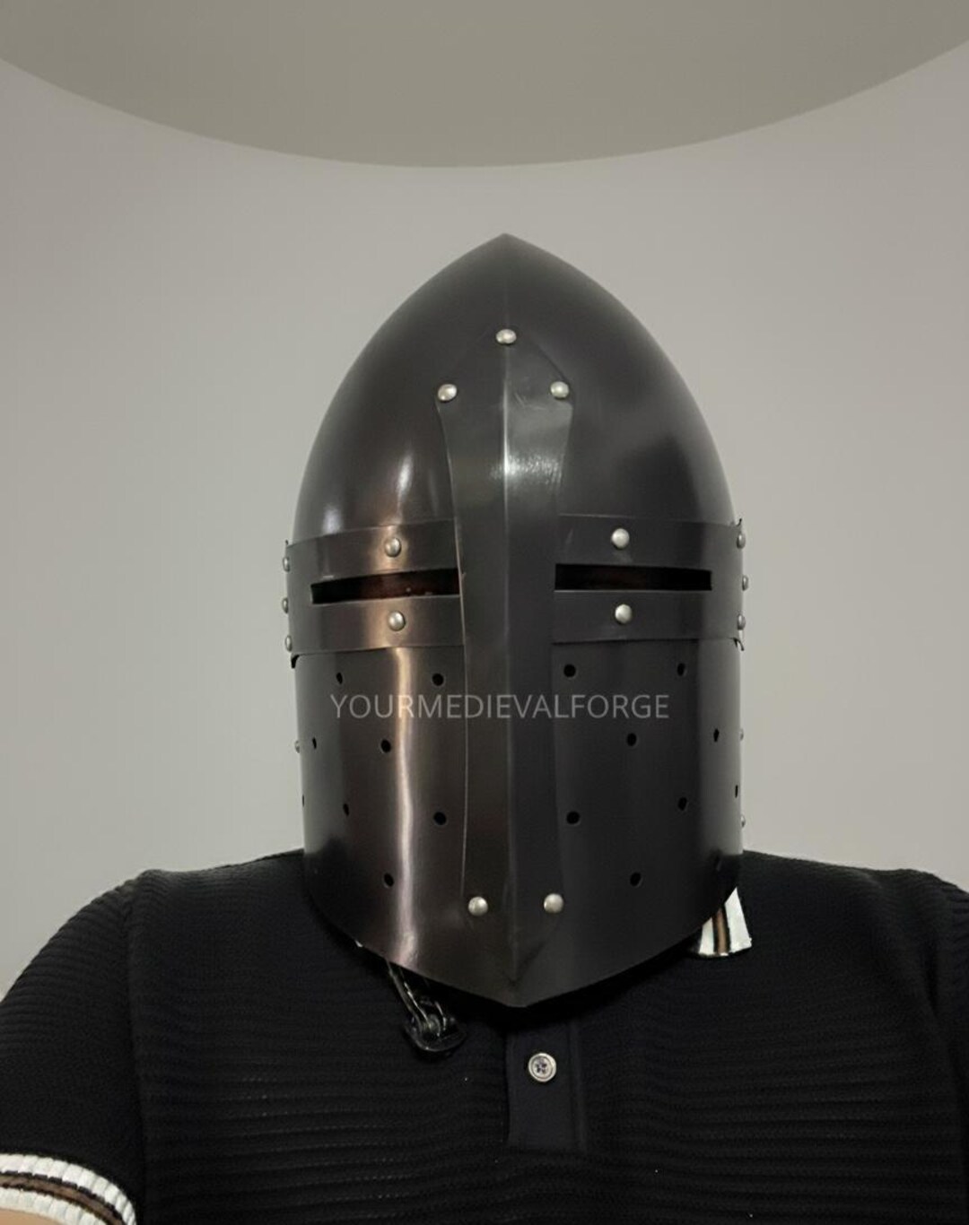Handmade Black Steel Crusader Great Helm - Medieval Knight Armor - Etsy