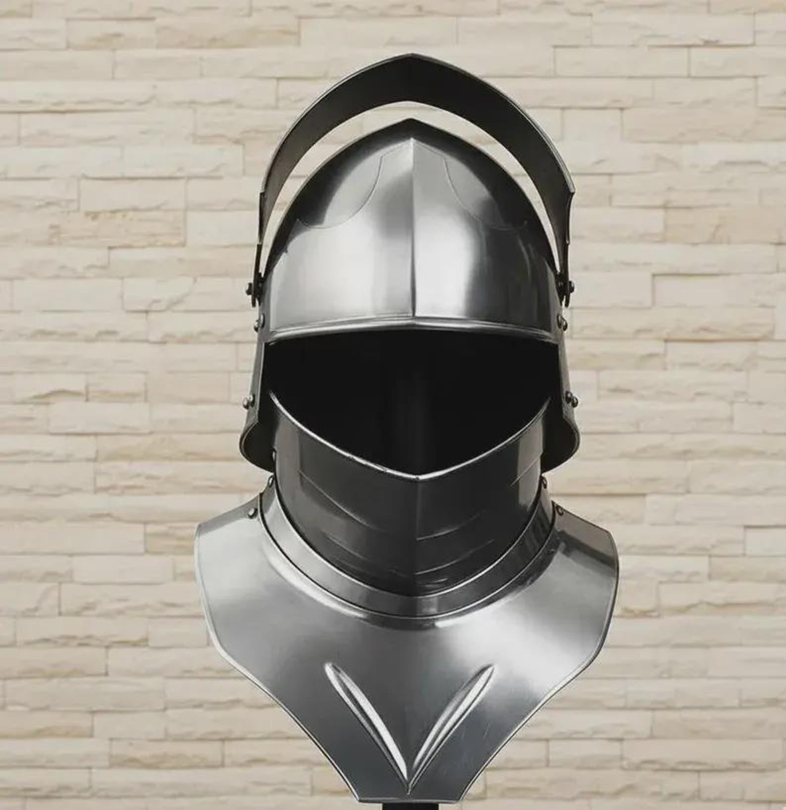 Handmade Steel Knight Sallet Helmet | Gothic Armor With Gorget - Etsy