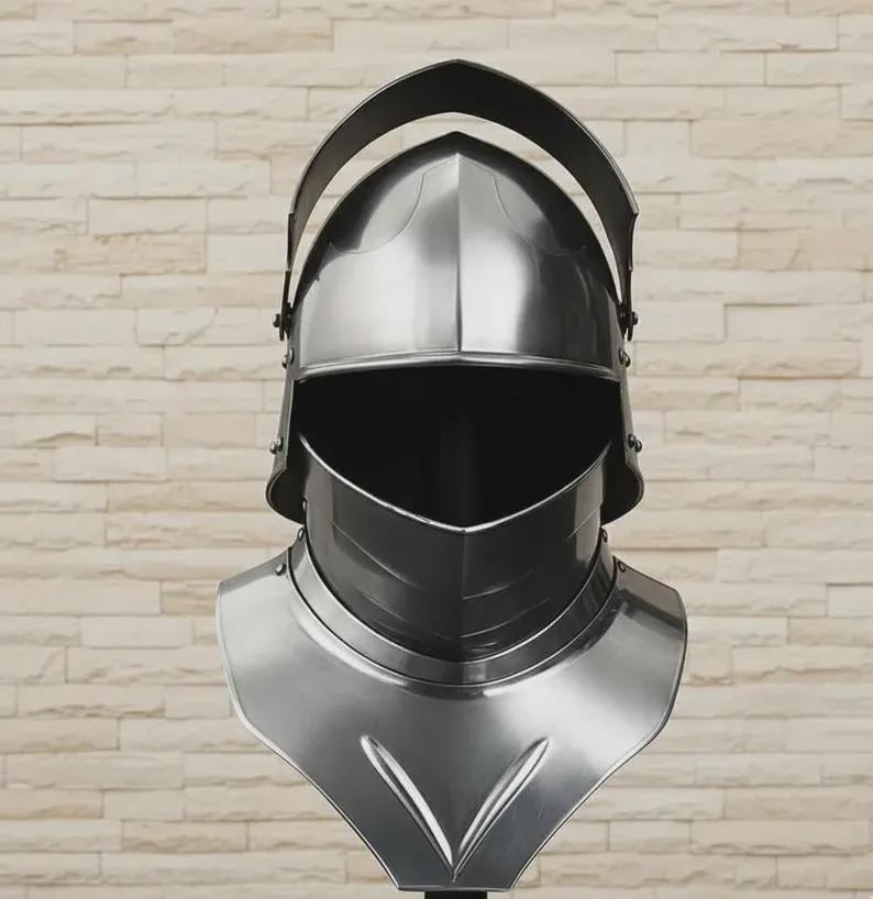 Handmade Steel Knight Sallet Helmet | Gothic Armor With Gorget - Etsy UK