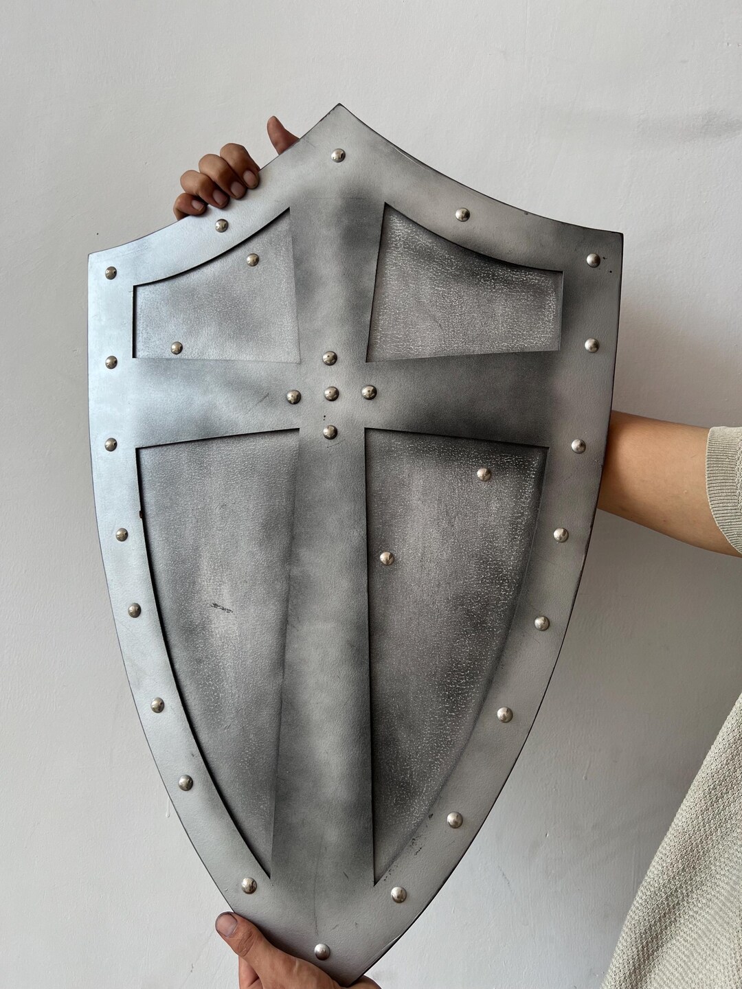 Knight Templar Shield – Handmade Medieval Wall Decor or Cosplay Prop ...