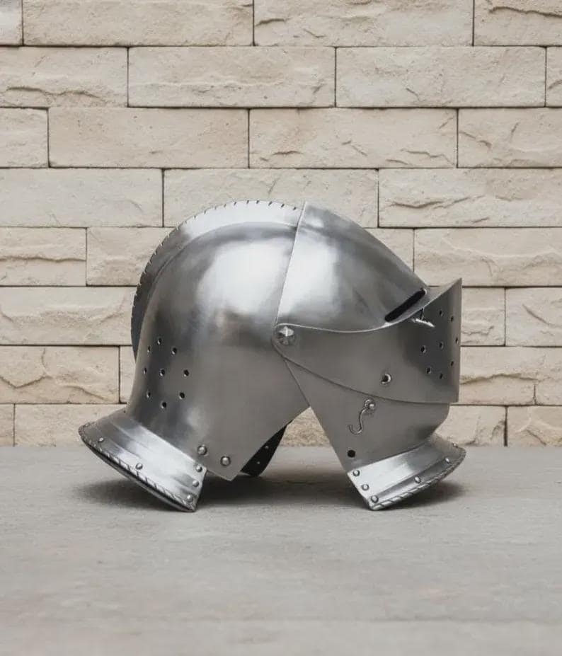 Medieval Gothic Knight Helmet | Wearable Steel Close Helmet Armor ...