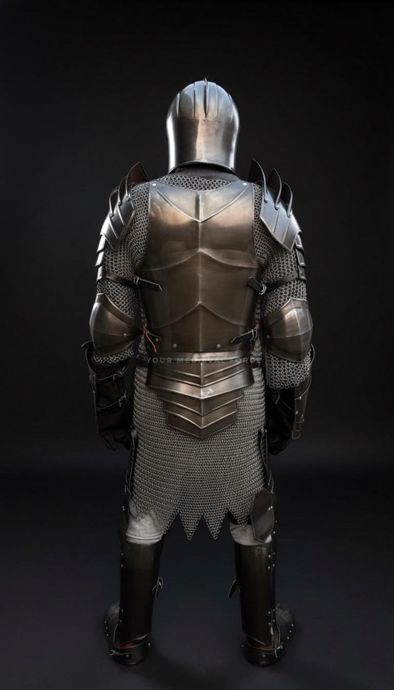 Full Medieval Knight Armor Set | Handcrafted Steel Plate & Chainmail ...
