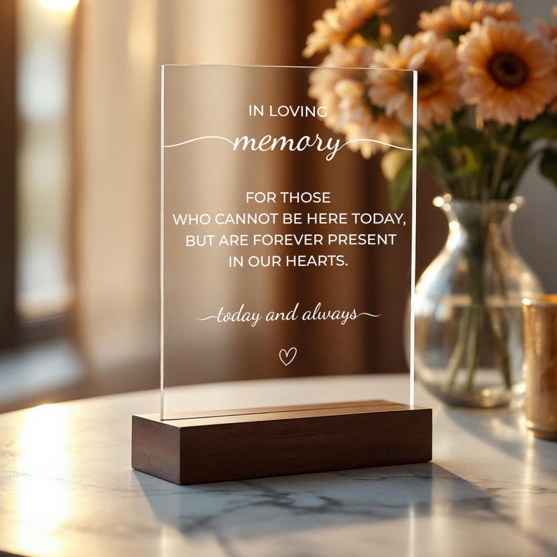 In Loving Memory Acrylic Sign – Custom Photo Memorial, Personalized ...