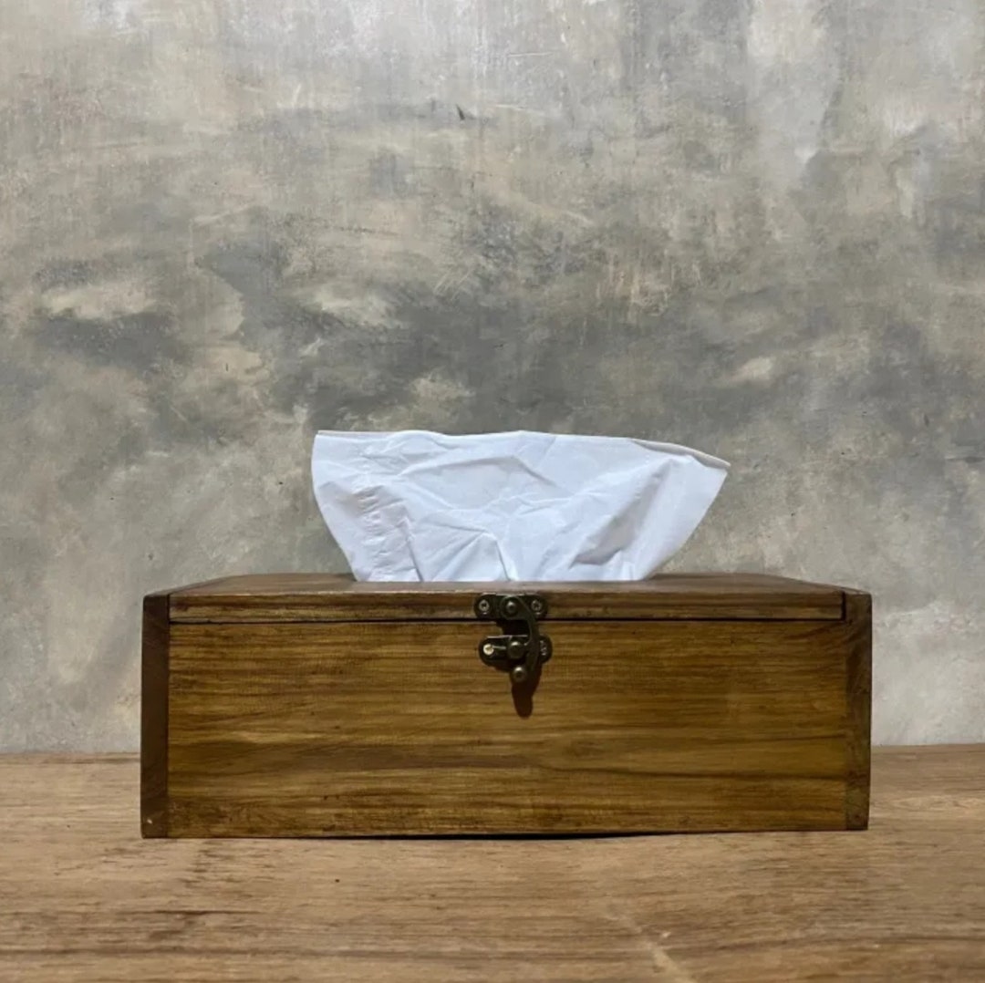 Elegance in Wood: Teak Tissue Box for Chic Desks Size 14 X 27 Cm, 9 Cm ...
