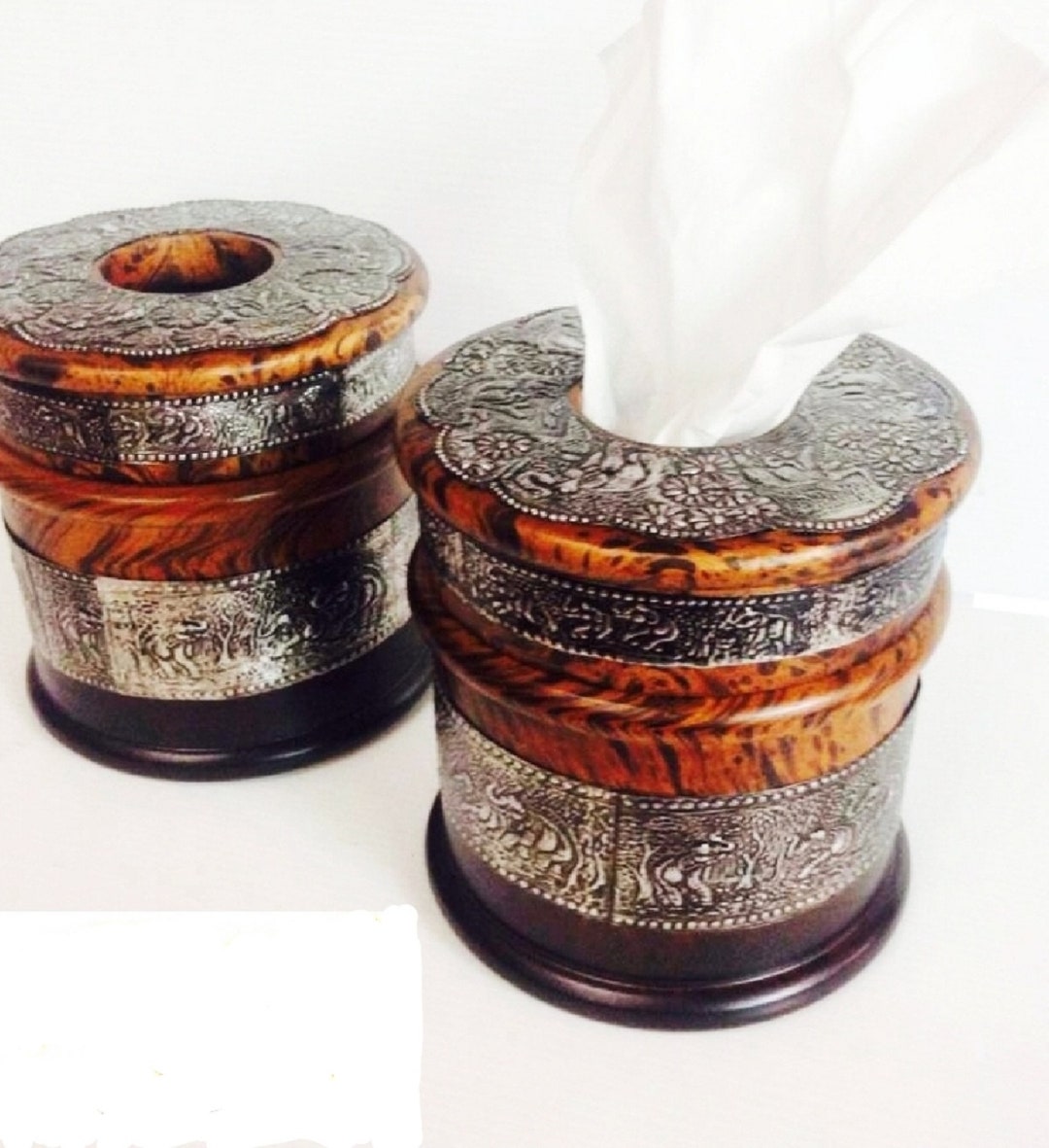 Thai Elephant-inspired Teak Wood Tissue Box: Stylish Desk and Chic ...