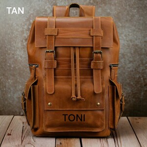 Vintage Leather Backpack, Rucksack, Personalized Men Leather Backpack ...