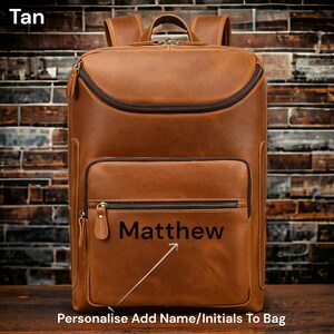 Personalized Men Leather Backpack, Vintage Leather Backpack, Rucksack ...