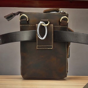 Mens Leather Crossbody Phone Bags Small Shoulder Bags Mens Waist Bag ...