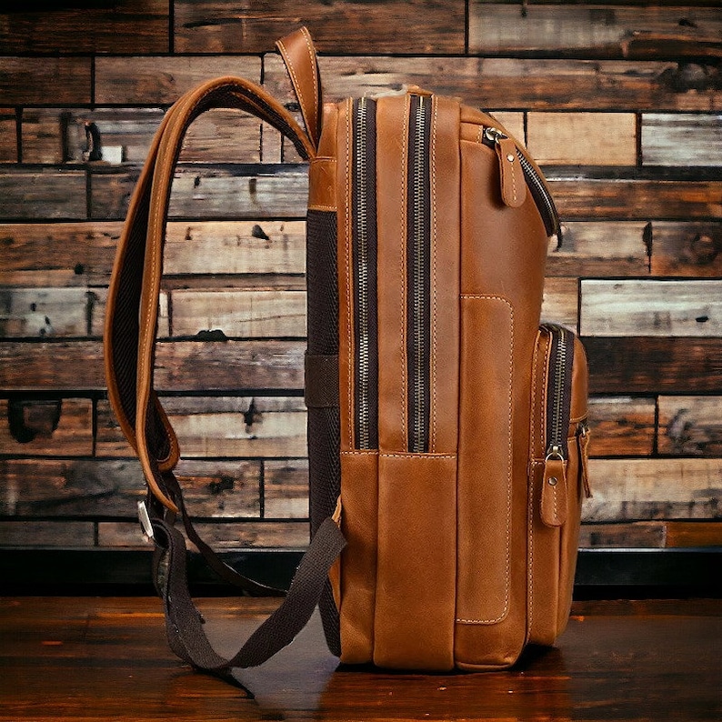 Personalized Men Leather Backpack, Vintage Leather Backpack, Rucksack ...