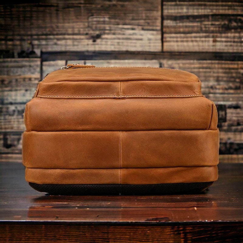 Personalized Men Leather Backpack, Vintage Leather Backpack, Rucksack ...