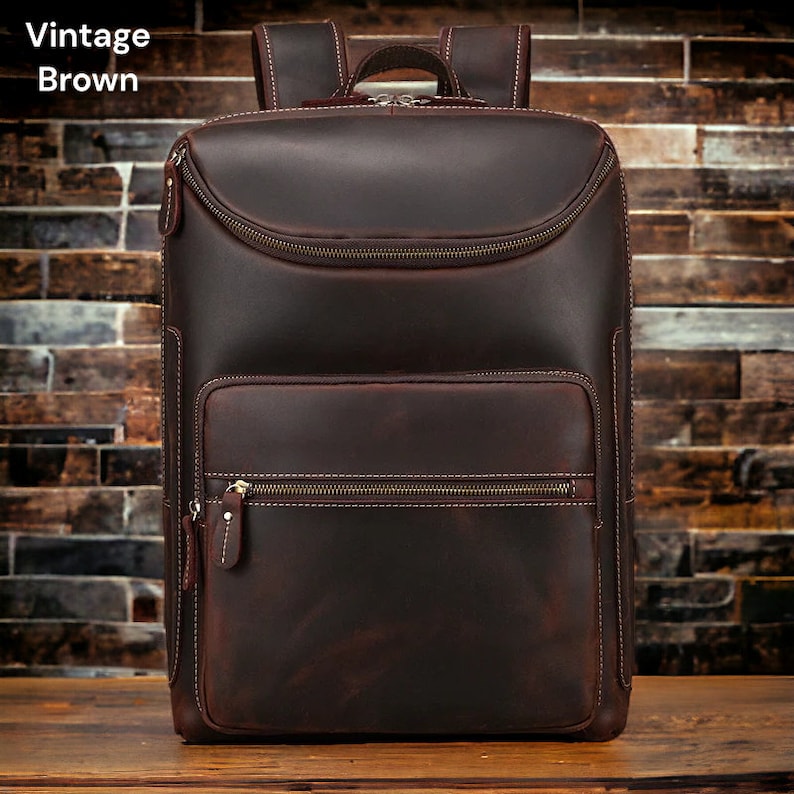 Personalized Men Leather Backpack, Vintage Leather Backpack, Rucksack ...