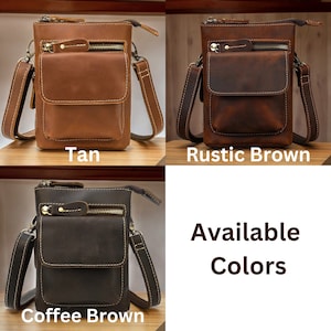 Mens Leather Crossbody Phone Bags Small Shoulder Bags Mens Waist Bag ...