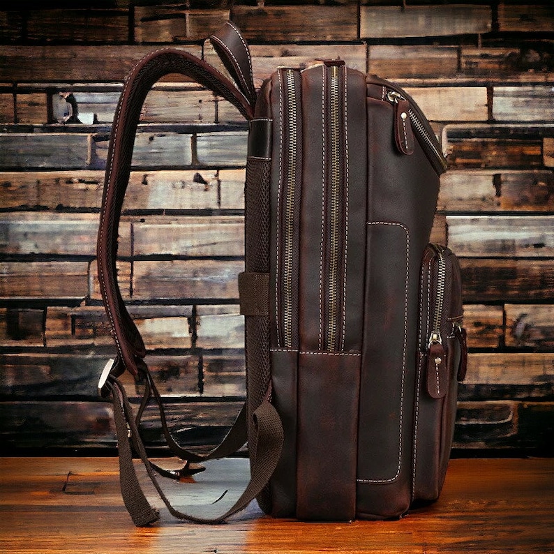 Personalized Men Leather Backpack, Vintage Leather Backpack, Rucksack ...