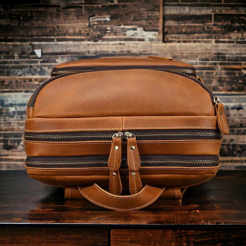 Personalized Men Leather Backpack, Vintage Leather Backpack, Rucksack ...