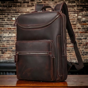 Personalized Men Leather Backpack, Vintage Leather Backpack, Rucksack ...