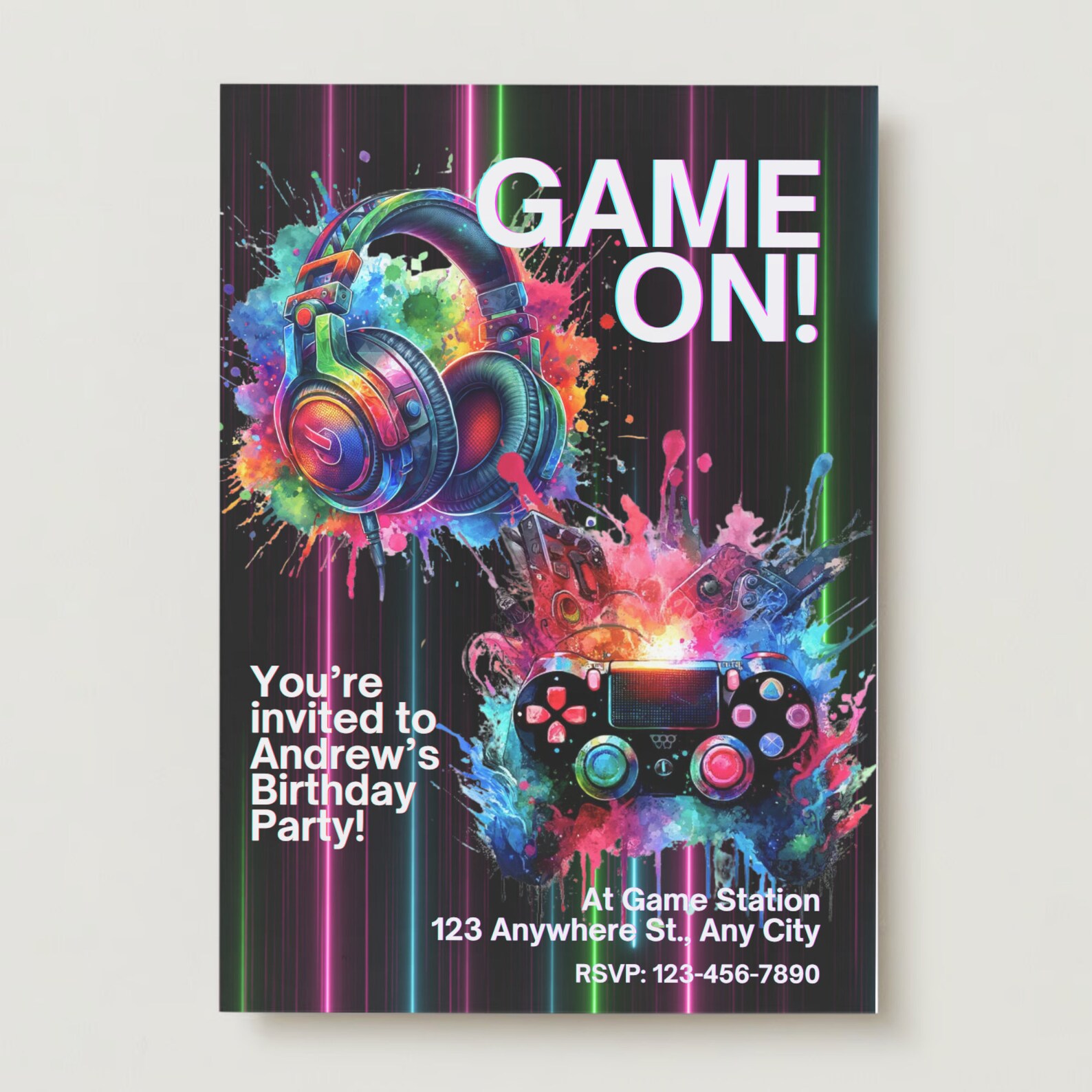 Video Game Party Invitation, Gaming Invite, Editable Level up Birthday ...