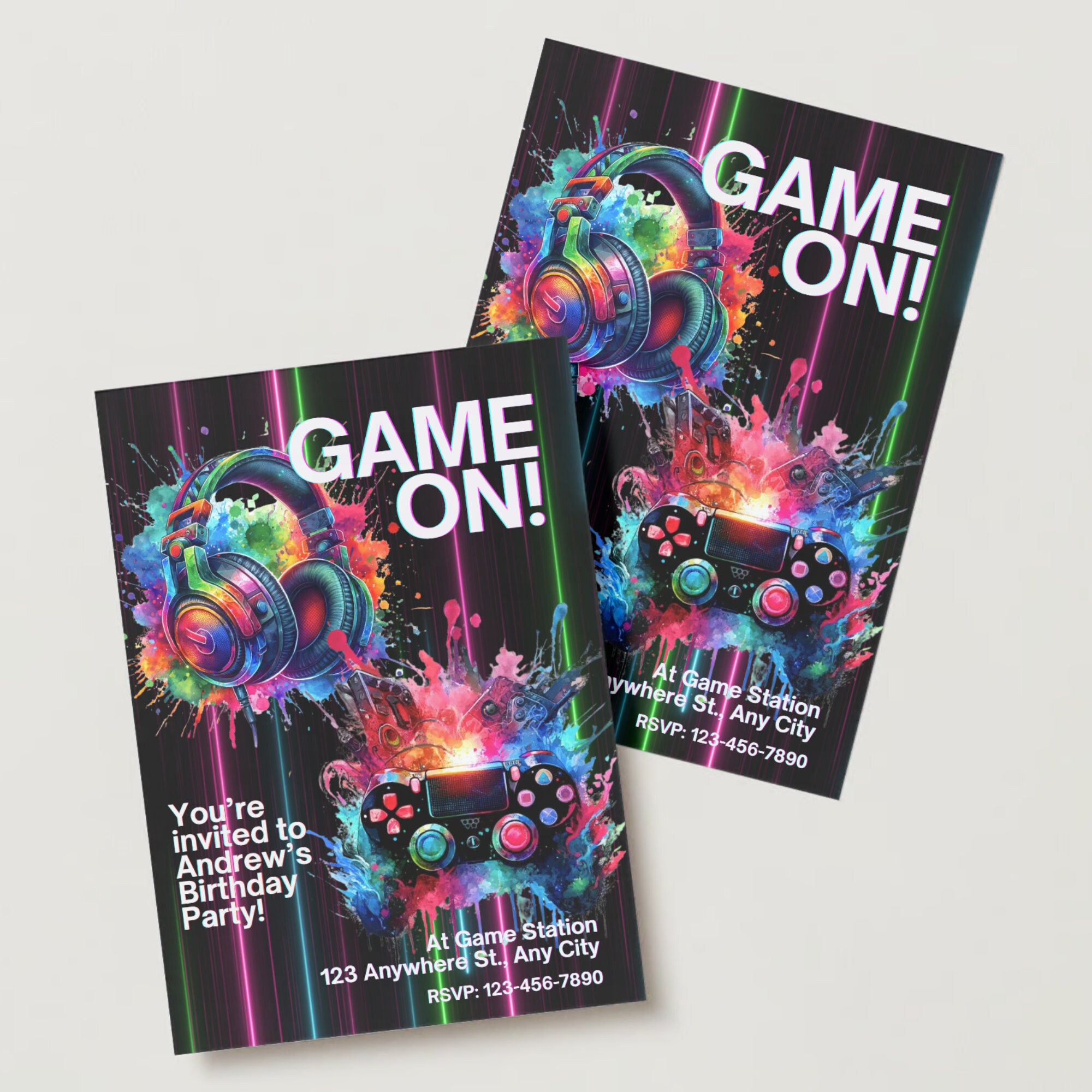 Video Game Party Invitation, Gaming Invite, Editable Level up Birthday ...