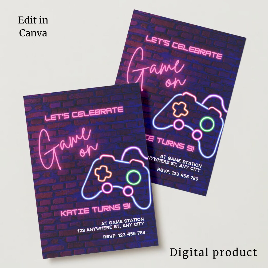 Video Game Party Invitation, Gaming Invite, Editable Level up Birthday ...