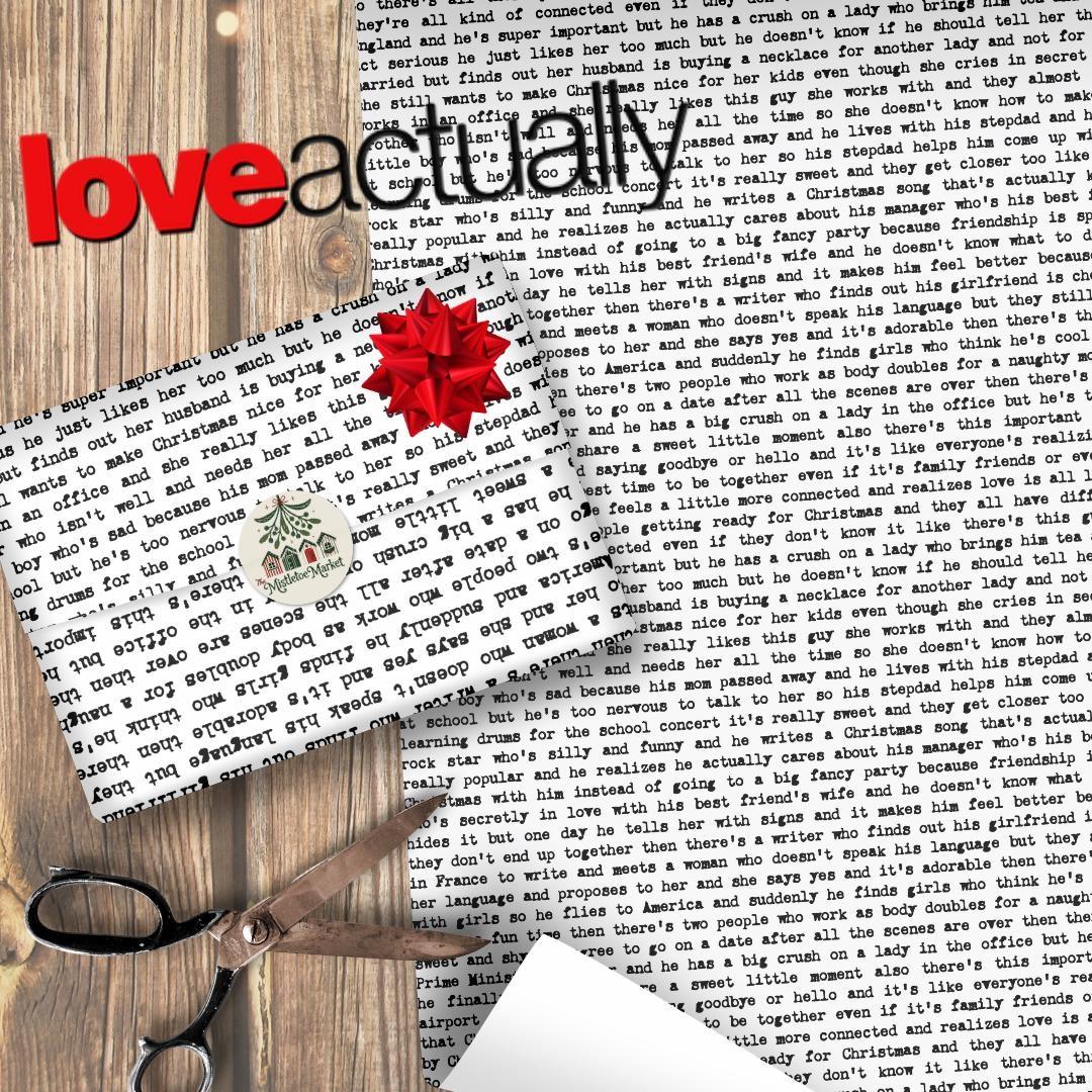 Christmas Movie Gift Wrap Love Actually 4 Sizes Christmas Movie ...
