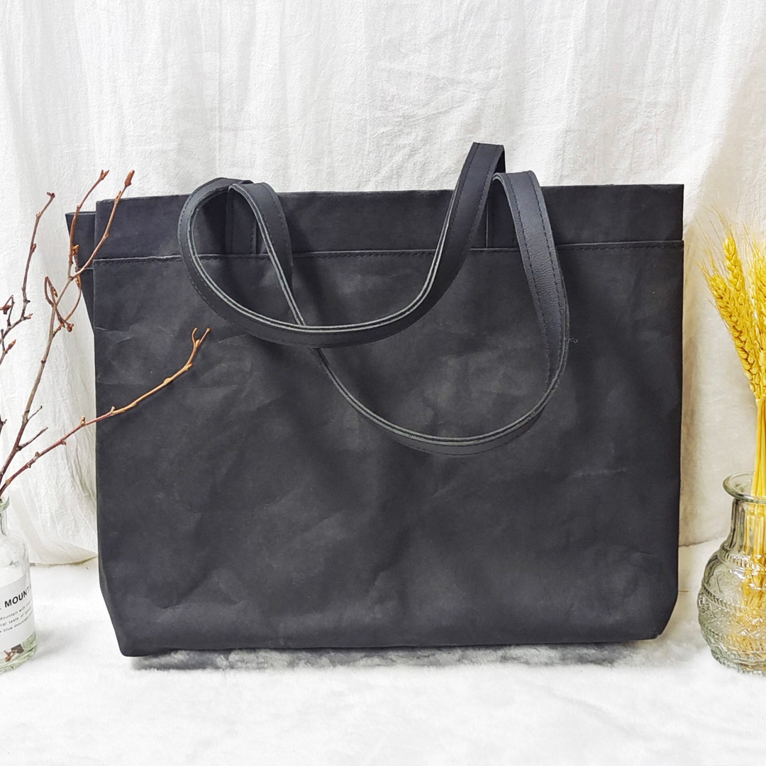 Washable Kraft Paper Tote Bag Shoulder Bag Shopping Tote - Etsy