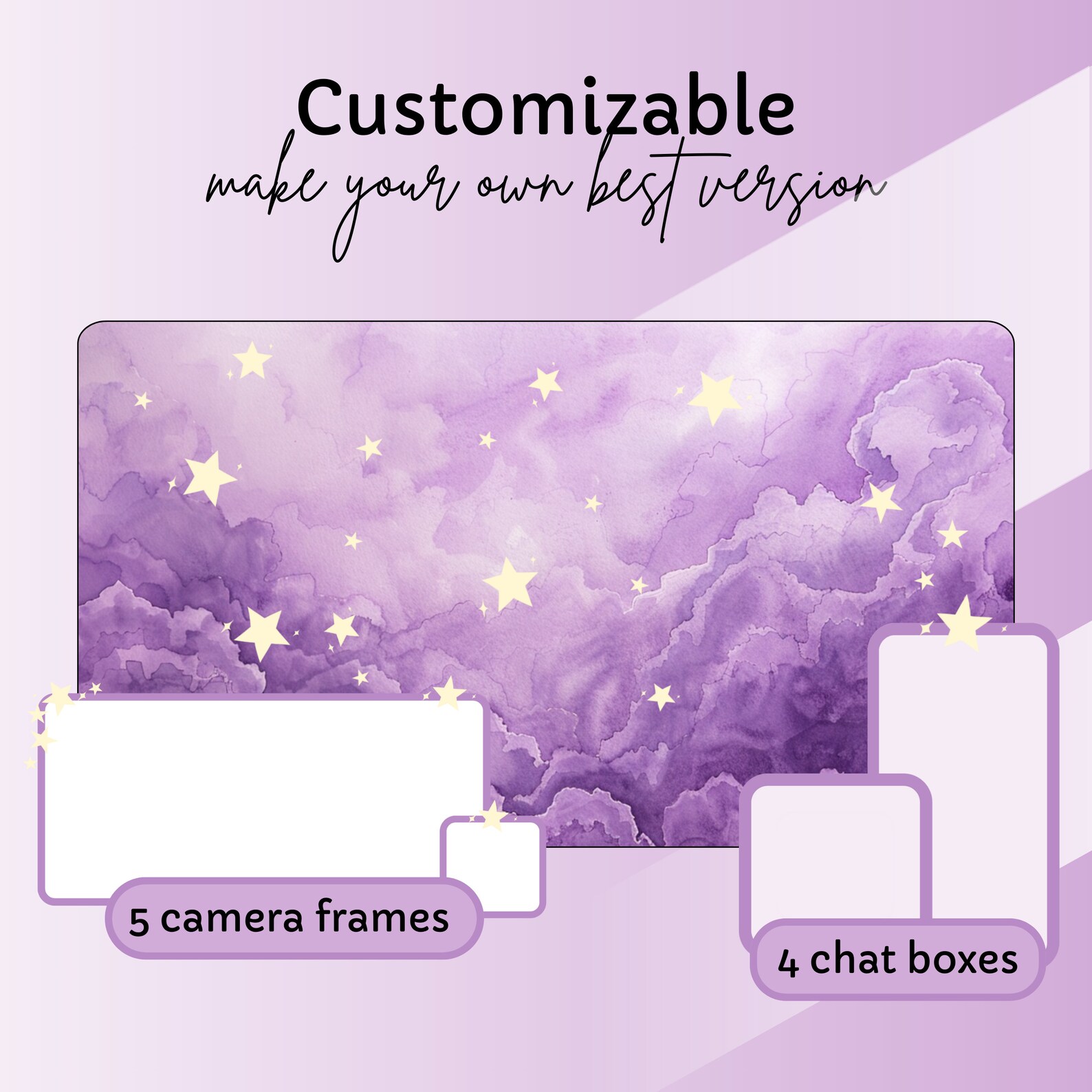 Stream Overlay Package, Cozy Purple Anime Stream Background, Stream ...