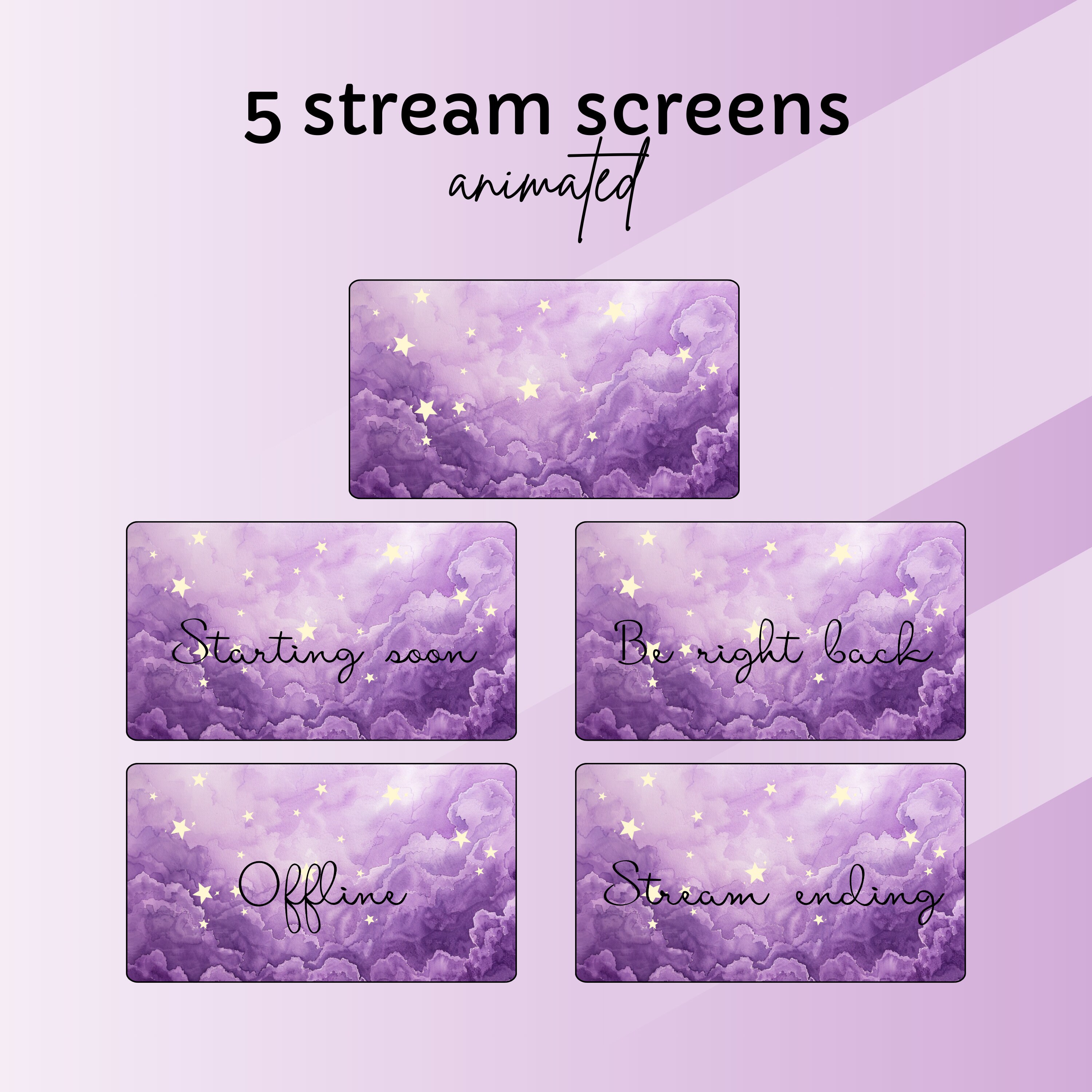 Stream Overlay Package, Cozy Purple Anime Stream Background, Stream ...