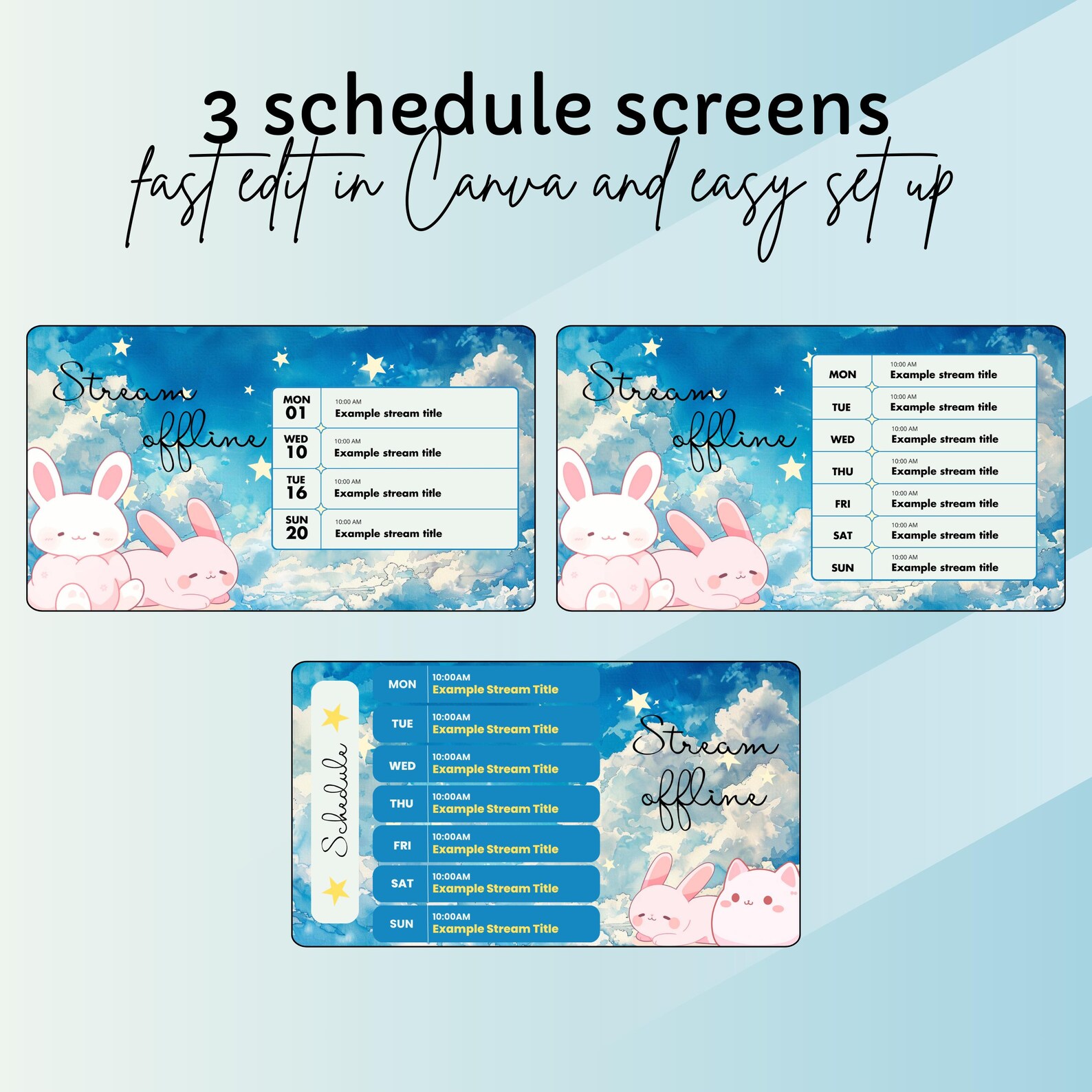 Stream Schedule, Vtuber Schedule, Twitch Schedule, Blue Streaming ...