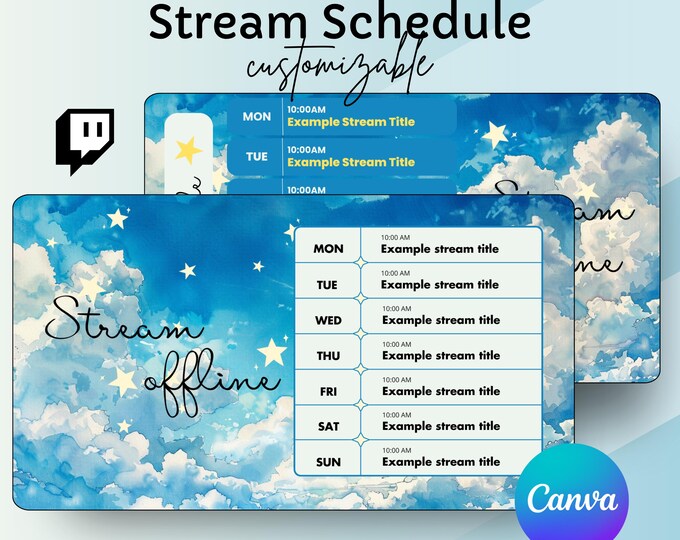 Stream Schedule, Vtuber Schedule, Twitch Schedule, Blue Streaming ...
