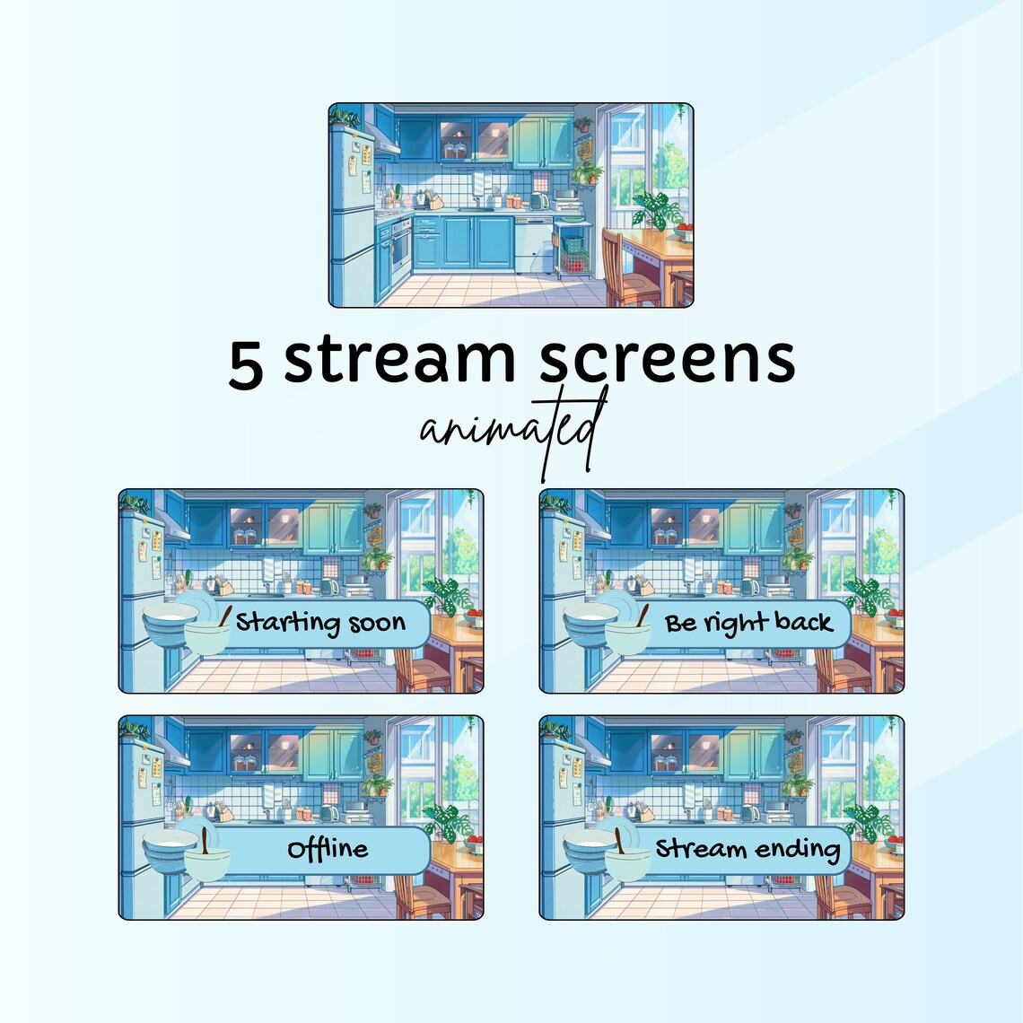 Vtuber Animated Background, Premade Vtuber Assets, Vtuber Overlay ...