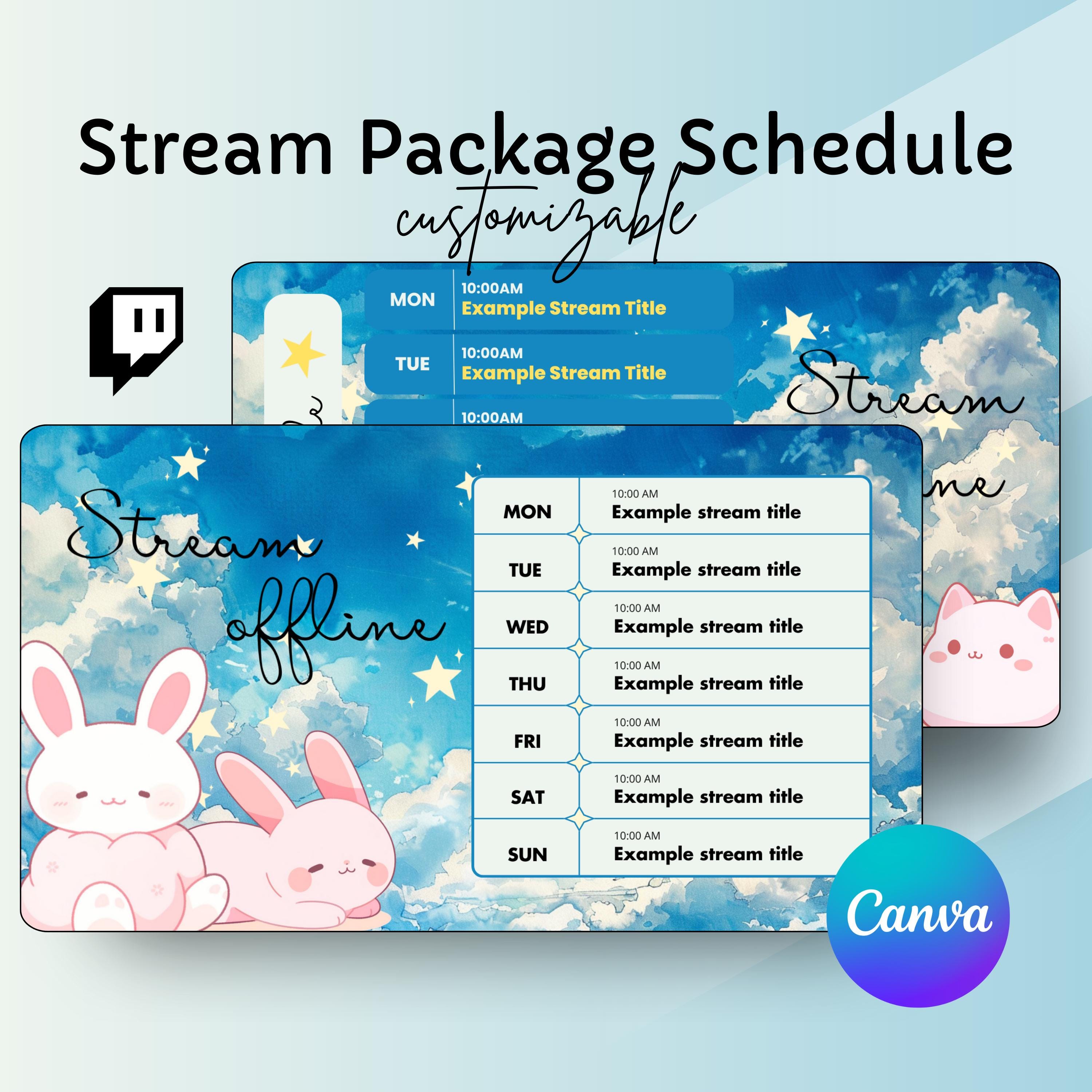 Stream Schedule, Vtuber Schedule, Twitch Schedule, Blue Streaming ...