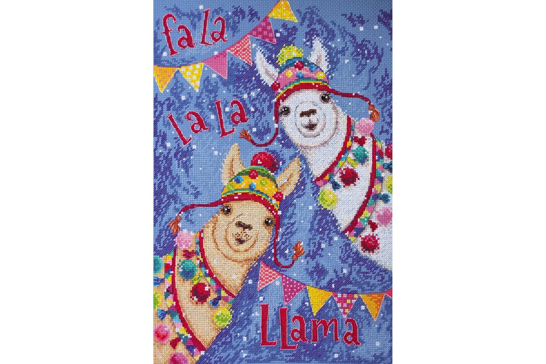 Cross Stitch Kit "la La Llamas": Llama Holiday Embroidery and Modern ...