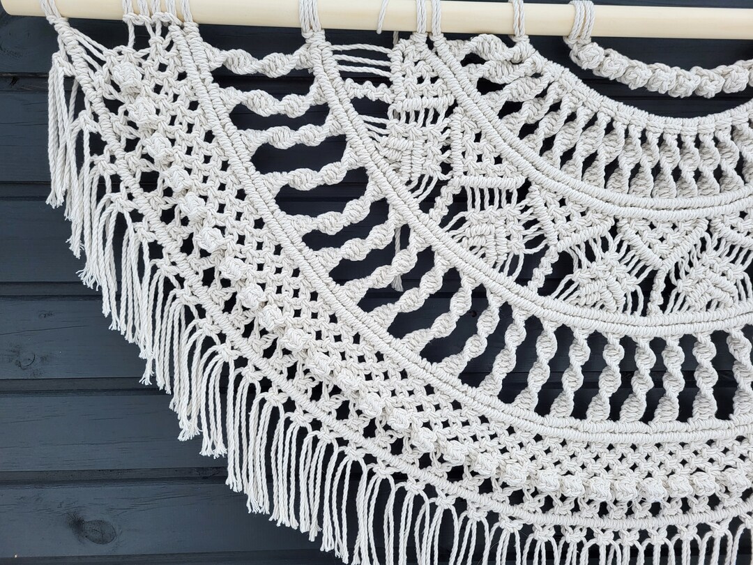 Half Mandala Handmade Macrame Wall Hanging, Boho Wall Decor, Wall Art ...