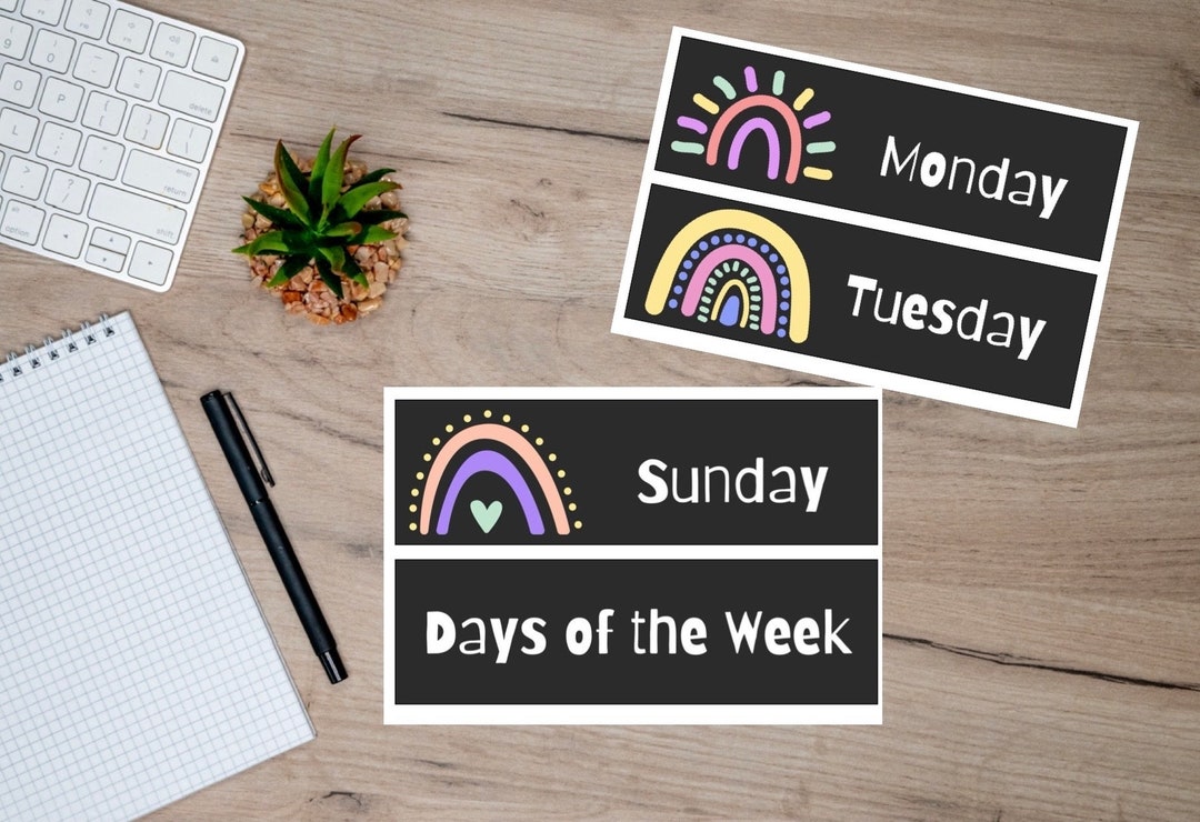 Days of the Week Flash Cards Vocabulary-literacy-learning-pre K Home ...