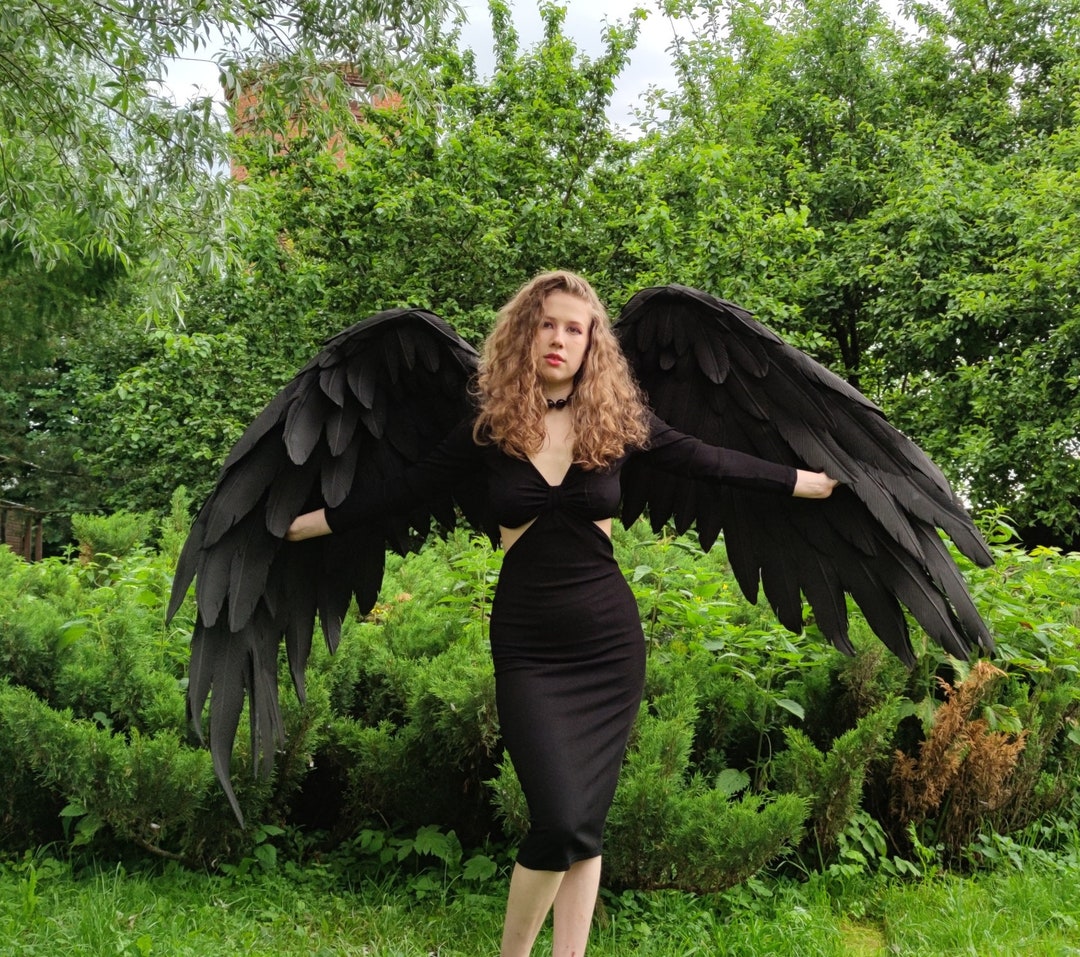 Large Black Movable Wings for Halloween, Cosplay Costume/raven Wearable ...