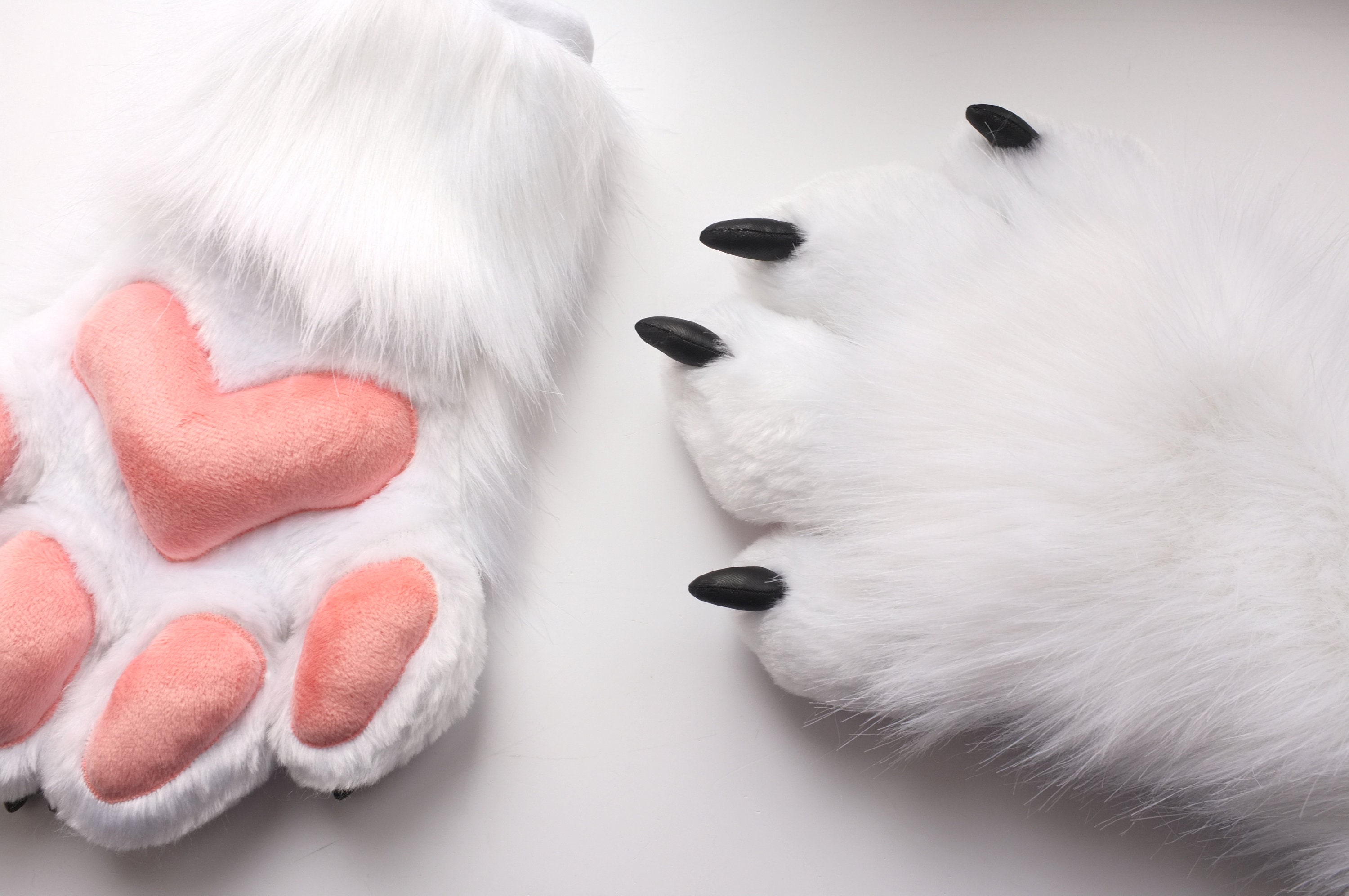 White Fursuit Paws Salmon Pink Paws Fur Paws White Fursuit - Etsy