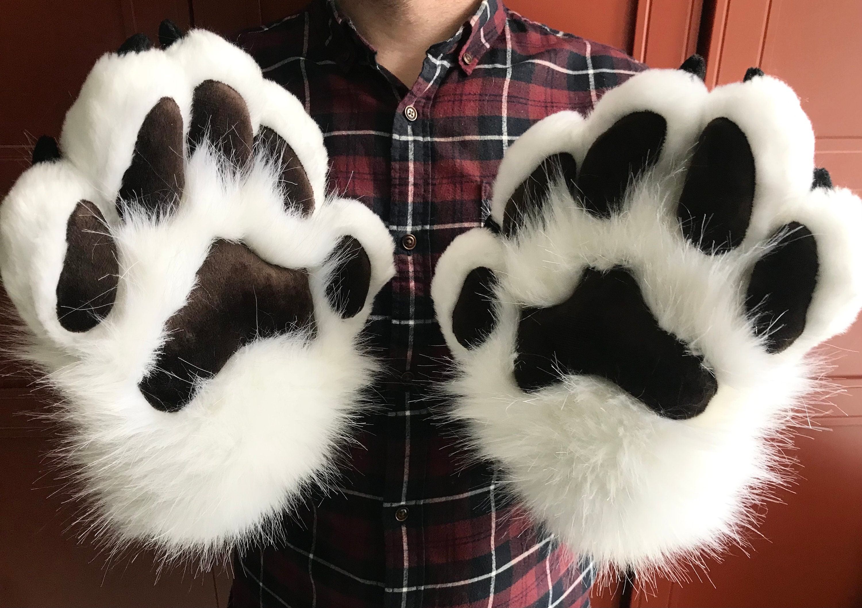 Fursuit Paws Five Fingers White Five Fnger Paws White Fur - Etsy