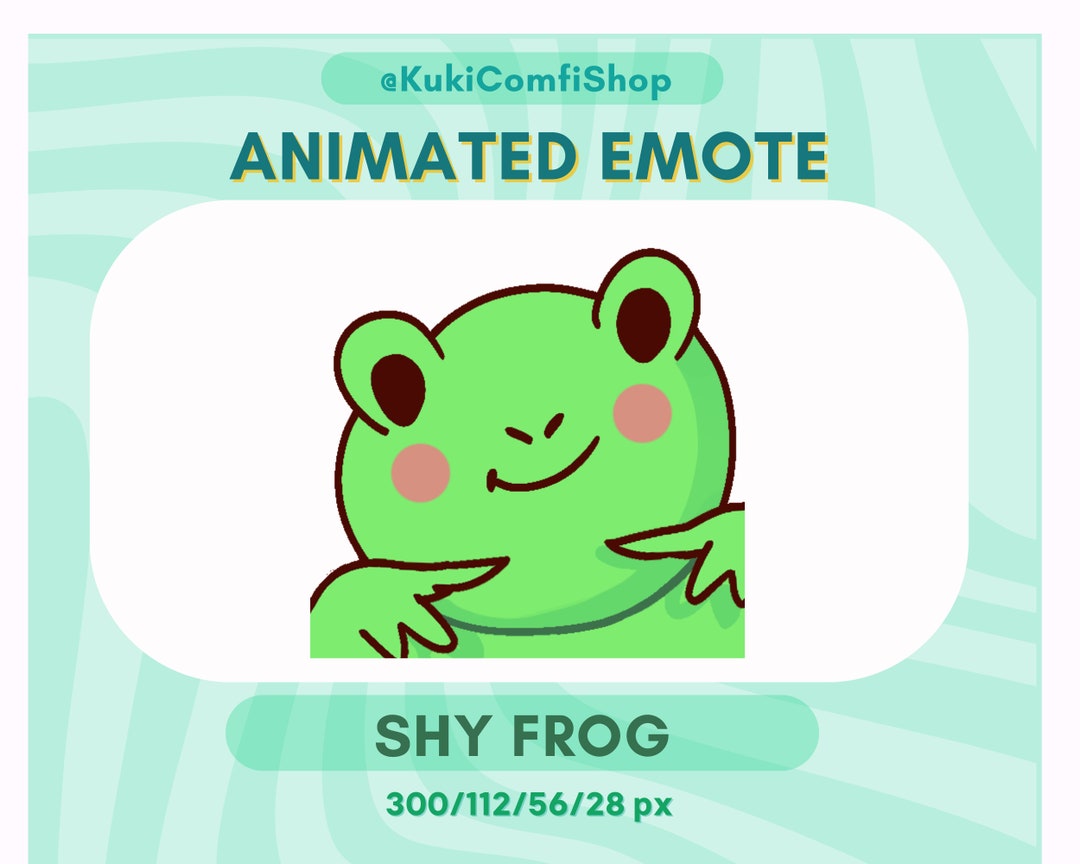 Cute Animated Twitch Emote - Shy Frog, Flirting Chibi Frog - Etsy