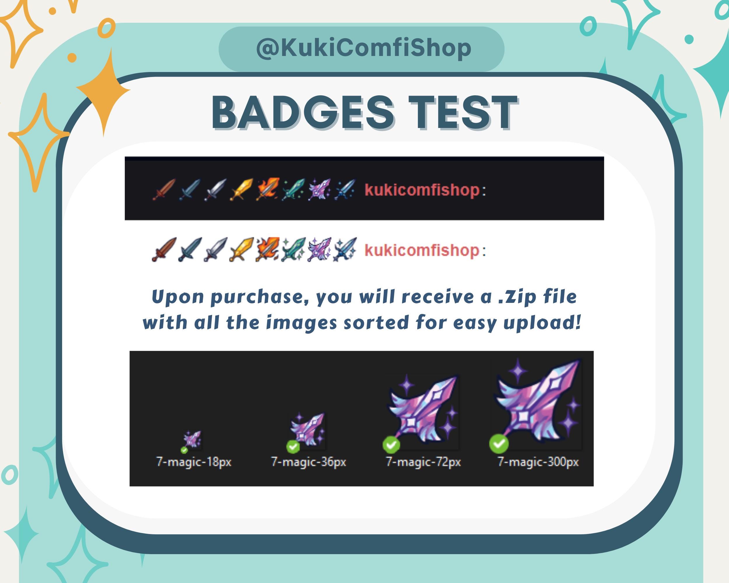 Magical Sword Sub Badges for Twitch & Discord / Kawaii Cheer Badges for ...