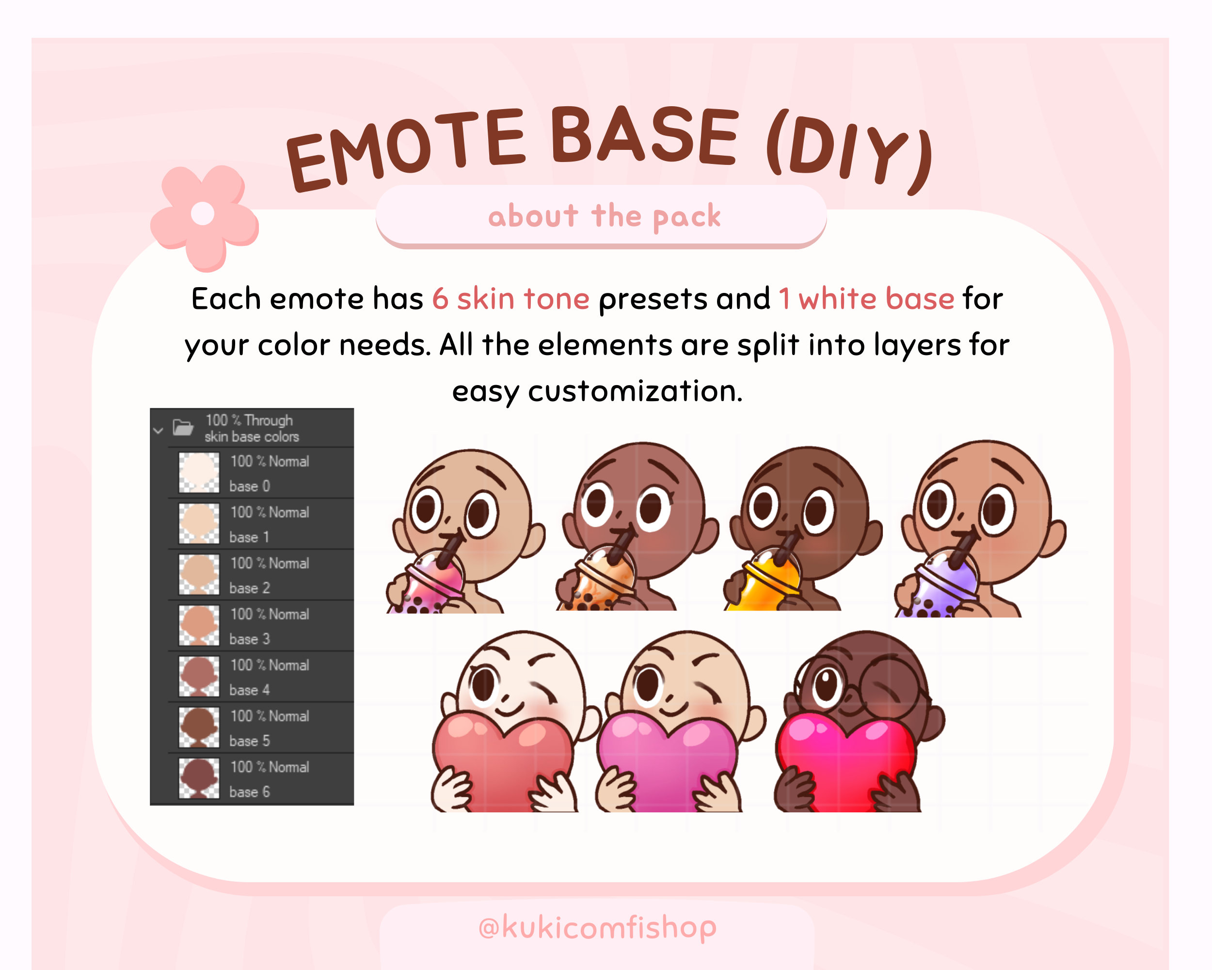 12 DIY Cute Twitch Emote Base Pack, Chibi Anime Girl Base, Beginner ...