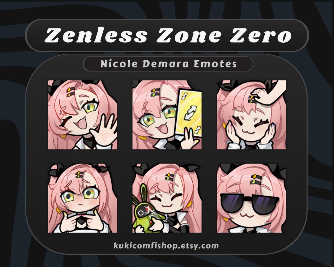 Zenless Zone Zero Nicole Demara Twitch Emotes Pack - Digital Art Emojis ...