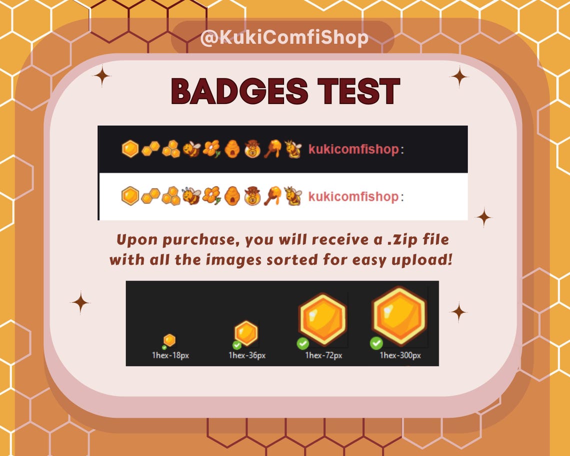 9x Honey Bee Sub Badges for Twitch / Discord / Bit Badges / Cute Gold ...