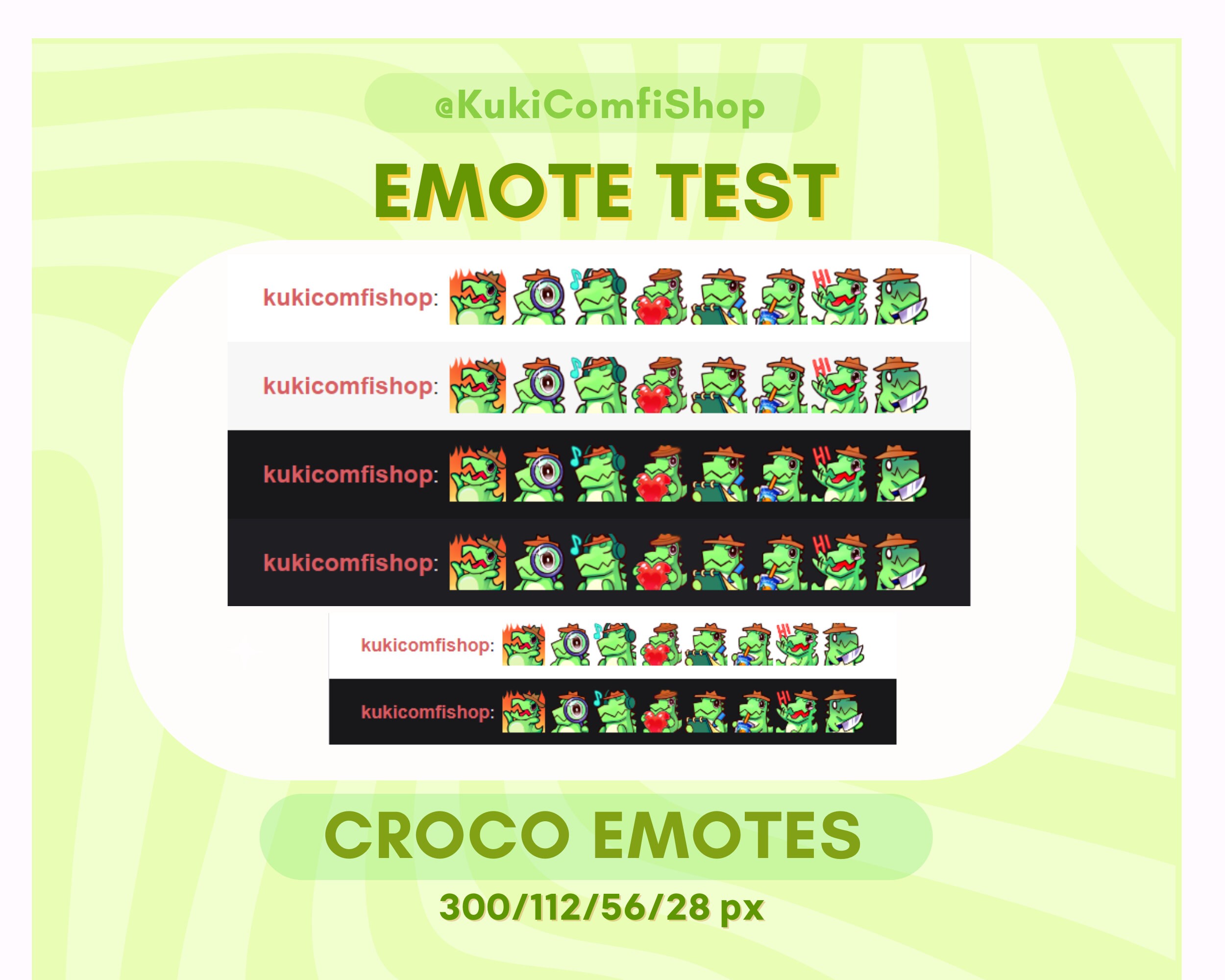 8 Cute Crocodile Emotes Pack for Twitch and Discord, Chibi Crocodile ...