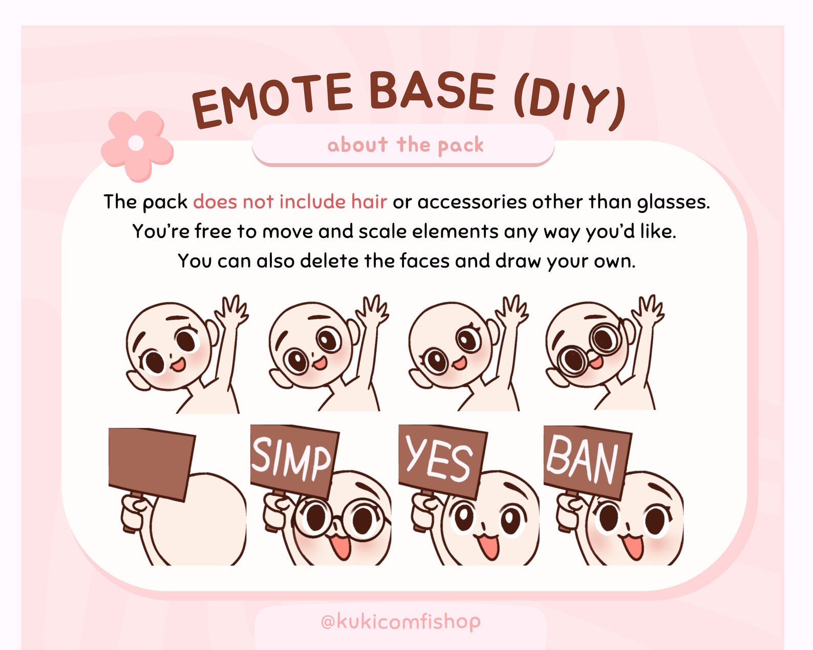12 DIY Cute Twitch Emote Base Pack, Chibi Anime Girl Base, Beginner ...