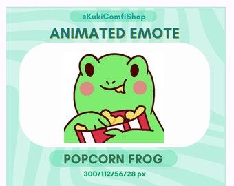 Cute ANIMATED Emote Frog Eating Popcorn GIF for Twitch, Discord ...
