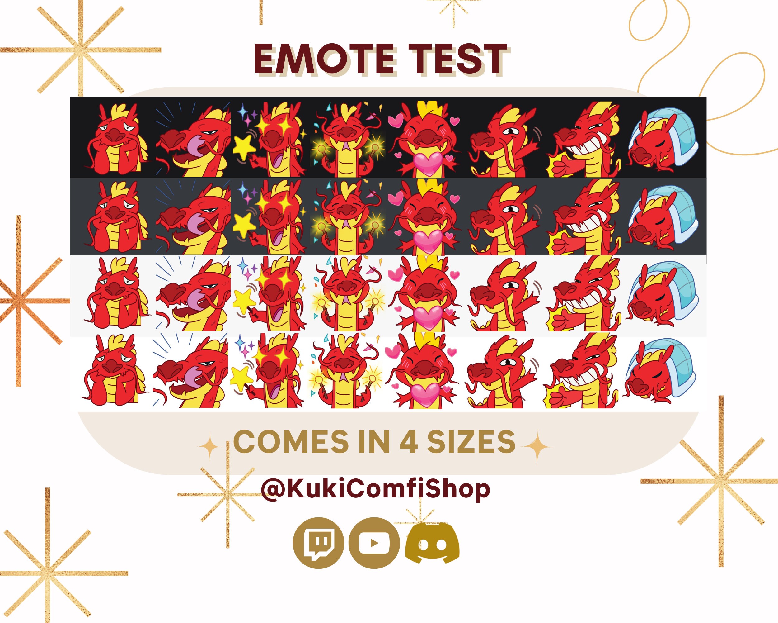 8x RED DRAGON Emotes Pack for Twitch / Youtube / Discord / Cute Emoji ...