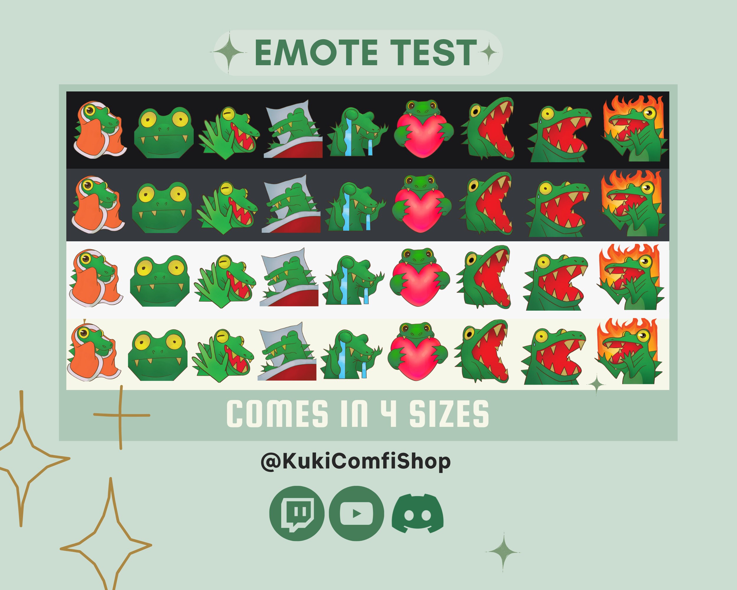 9x Crocodile Twitch Emotes / Twitch / Discord / Youtube / Streaming ...