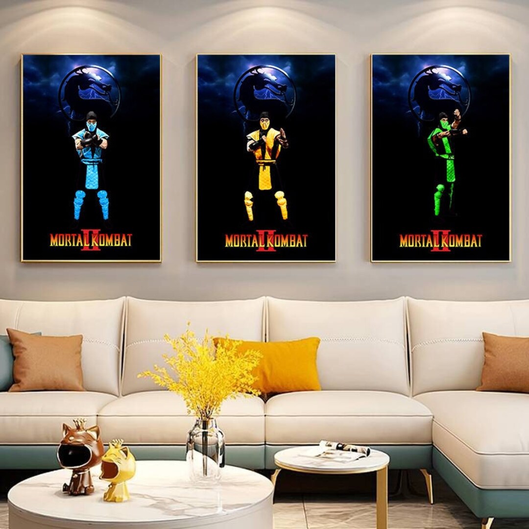 Mortal Kombat 2 A3 Posters FULL SET X12 Gaming Poster Games Room Living ...